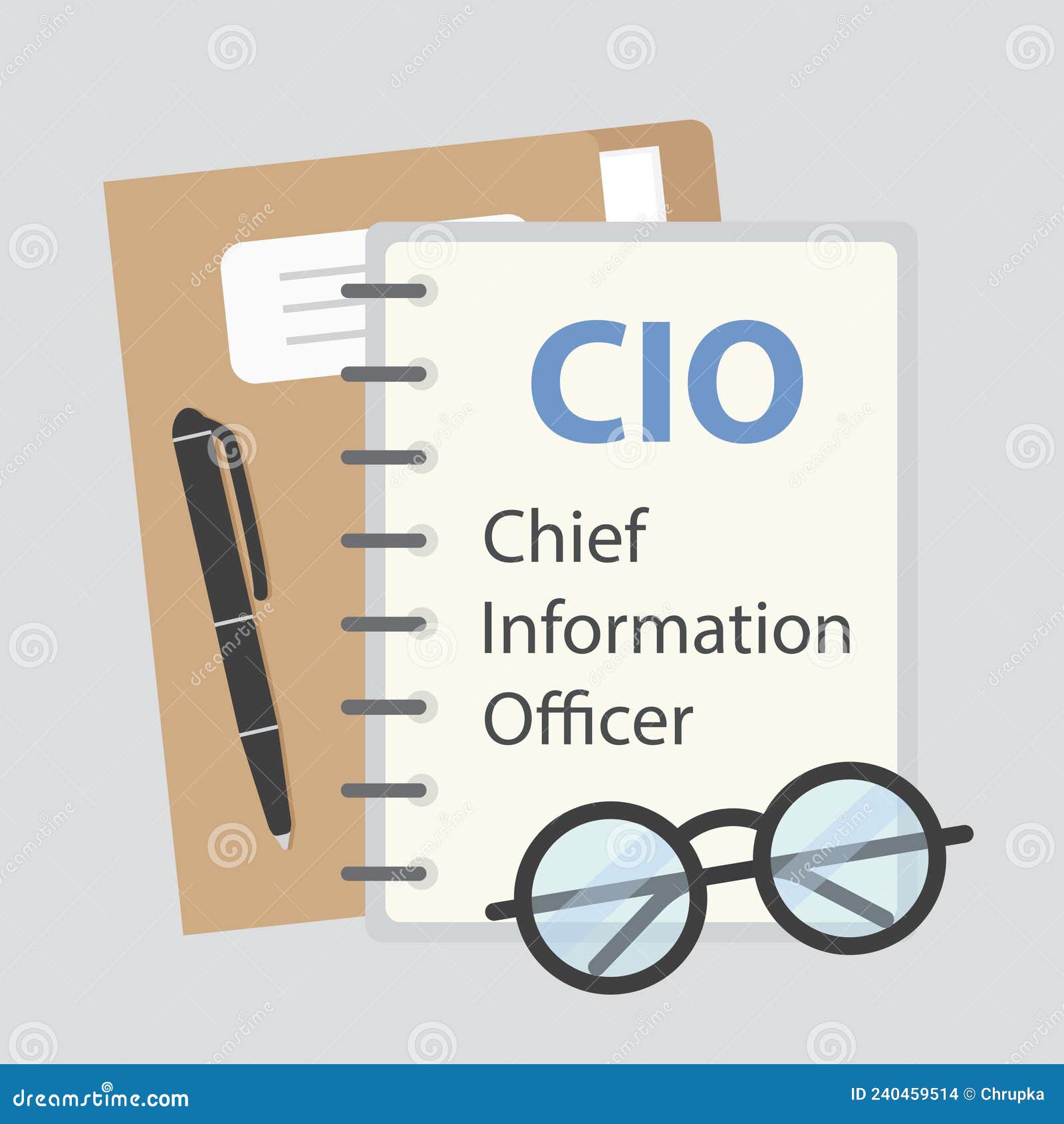 CIO Chief Information Officer Written in Notebook Stock Vector ...