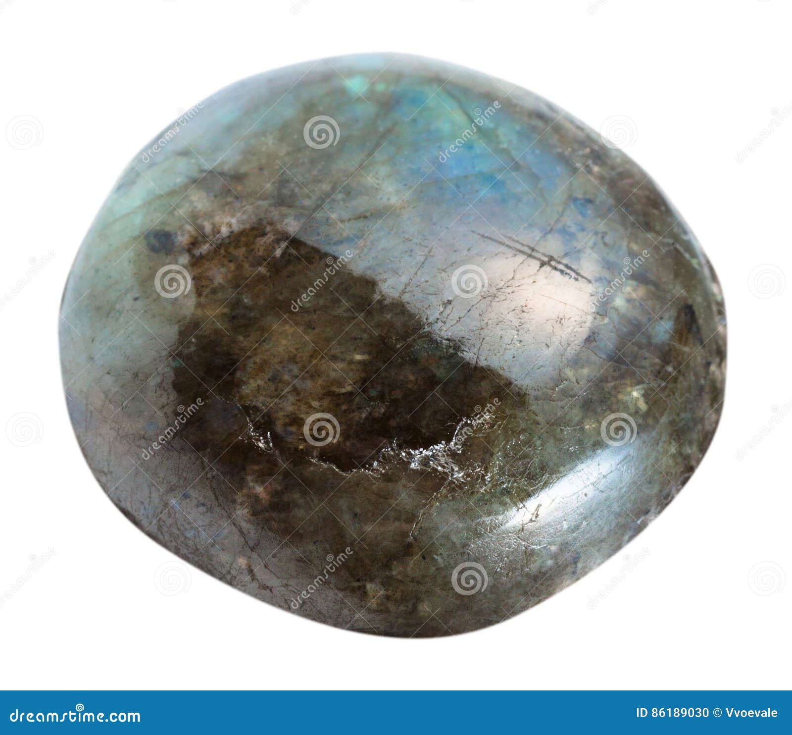 Ciottolo Della Pietra Preziosa Della Labradorite Isolato Fotografia ...