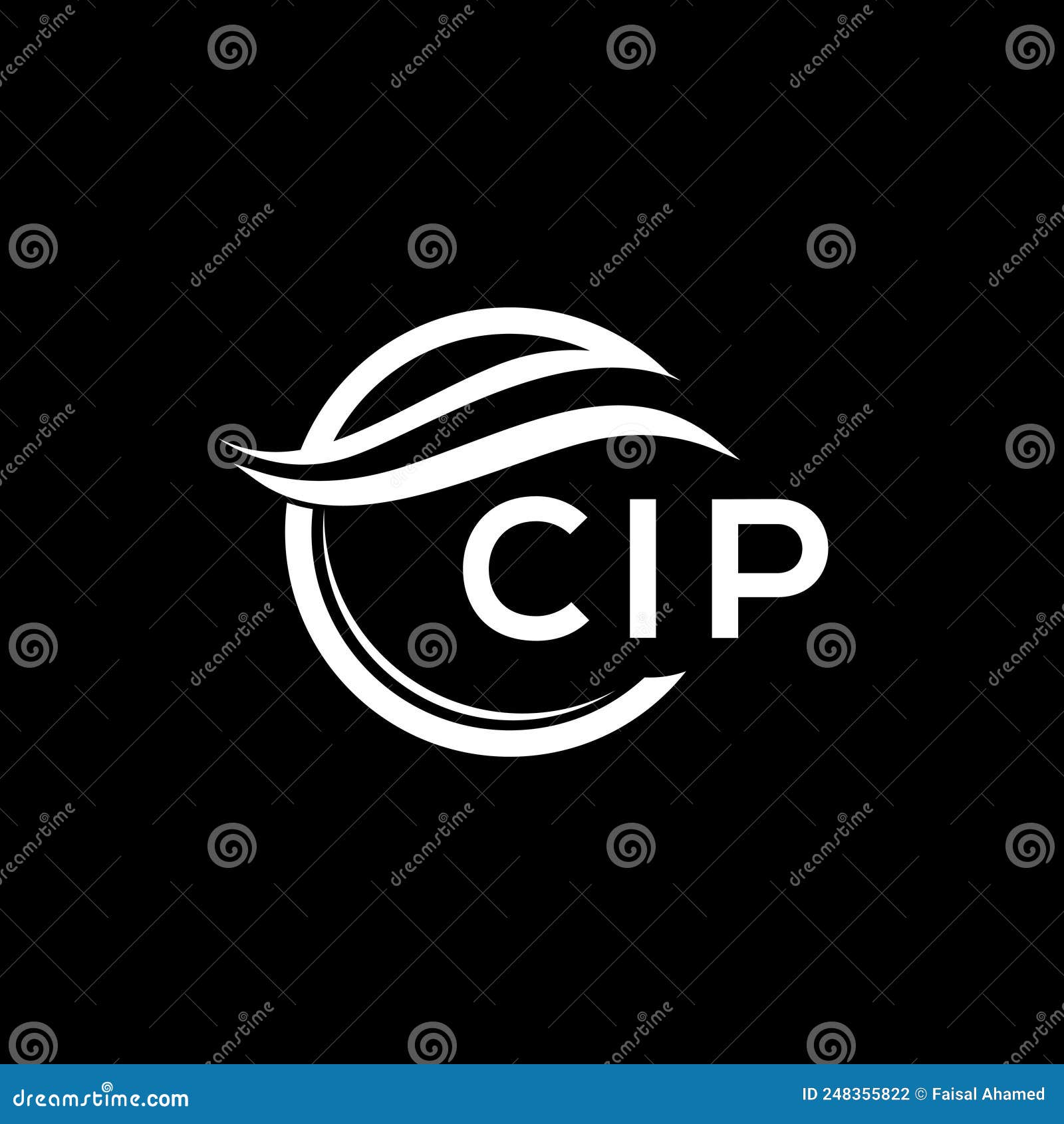 CIP Letter Logo Design on Black Background. CIP Creative Circle Letter ...