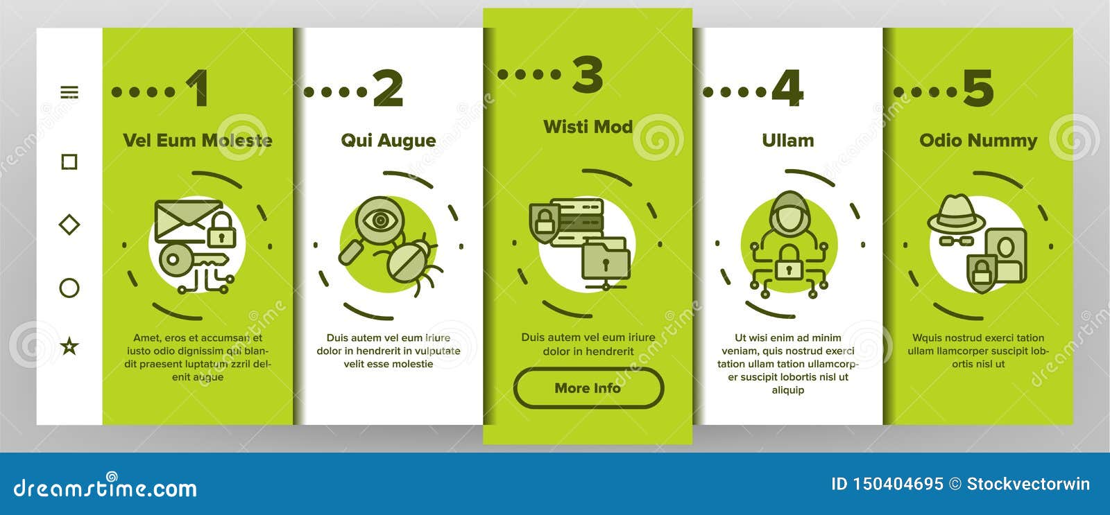 Cipher, Data Protection Vector Onboarding Mobile App Page Screen Stock ...