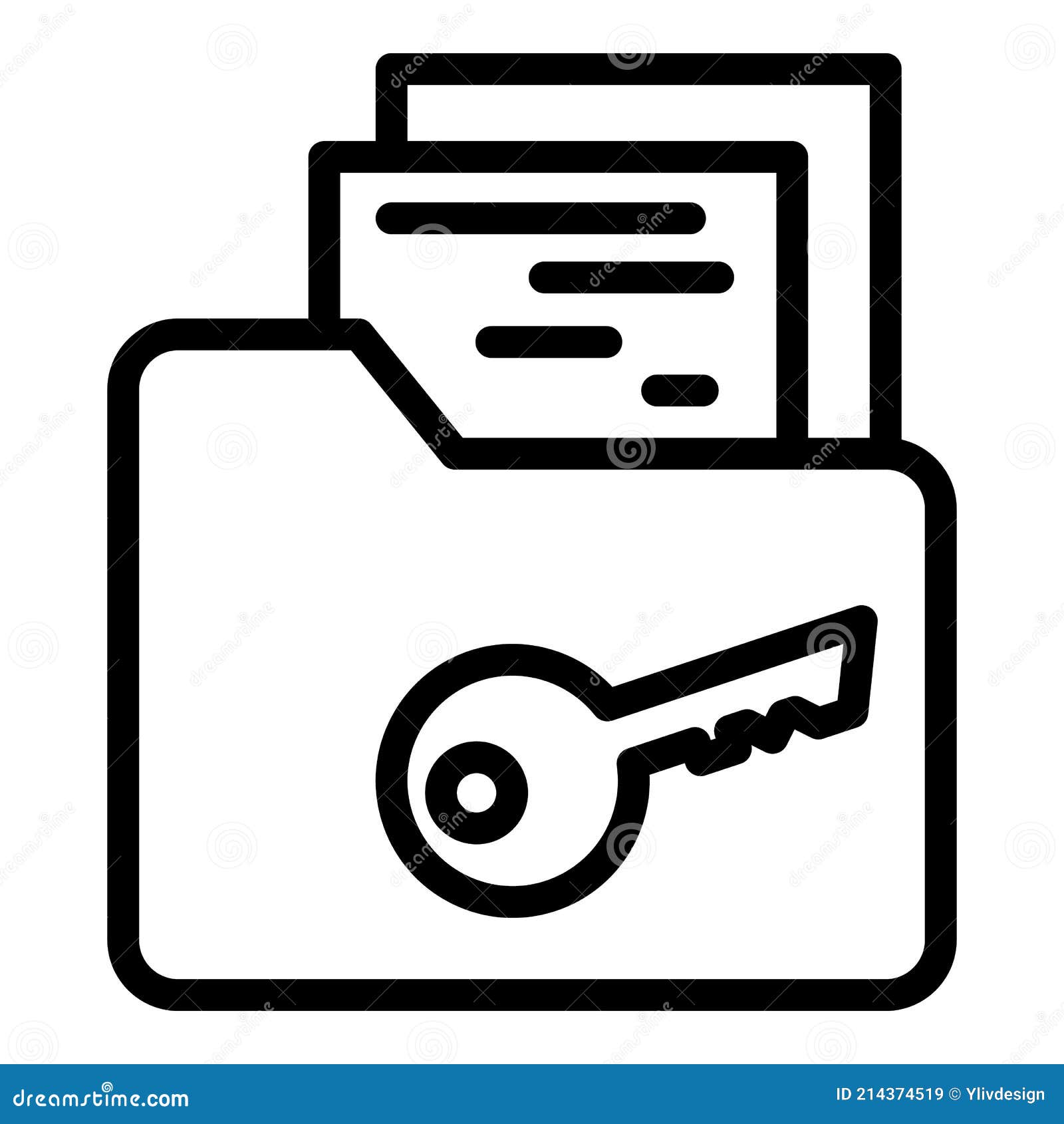 Cipher Folder Icon, Outline Style Stock Vector - Illustration of black ...