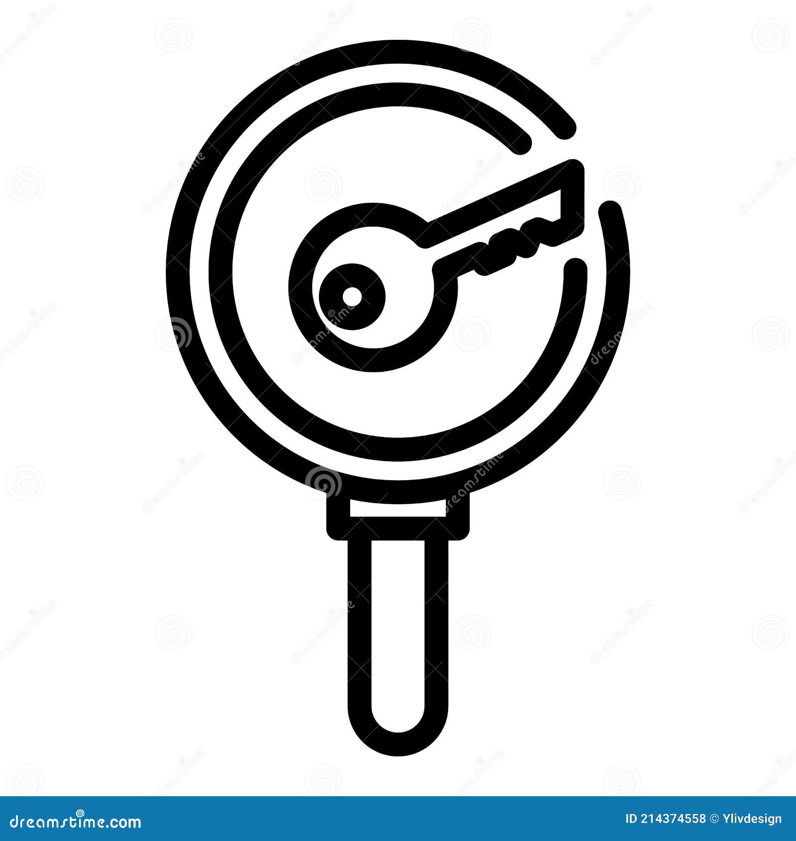 Cipher Key Icon, Outline Style Stock Vector - Illustration of line ...