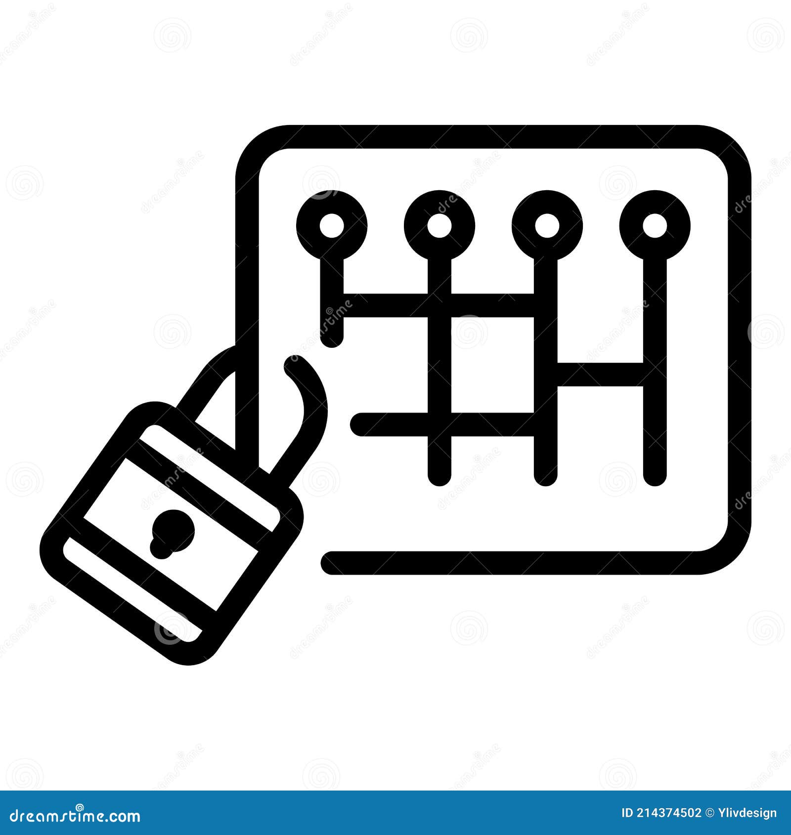 Cipher Lock Icon, Outline Style Stock Vector - Illustration of black ...