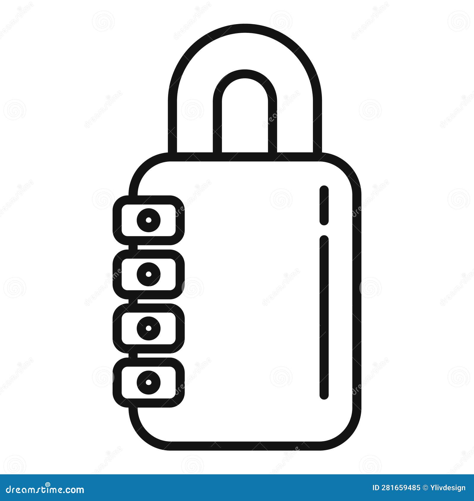 Cipher Padlock Icon Outline Vector. Data Encryption Stock Vector - Illustration of protection ...
