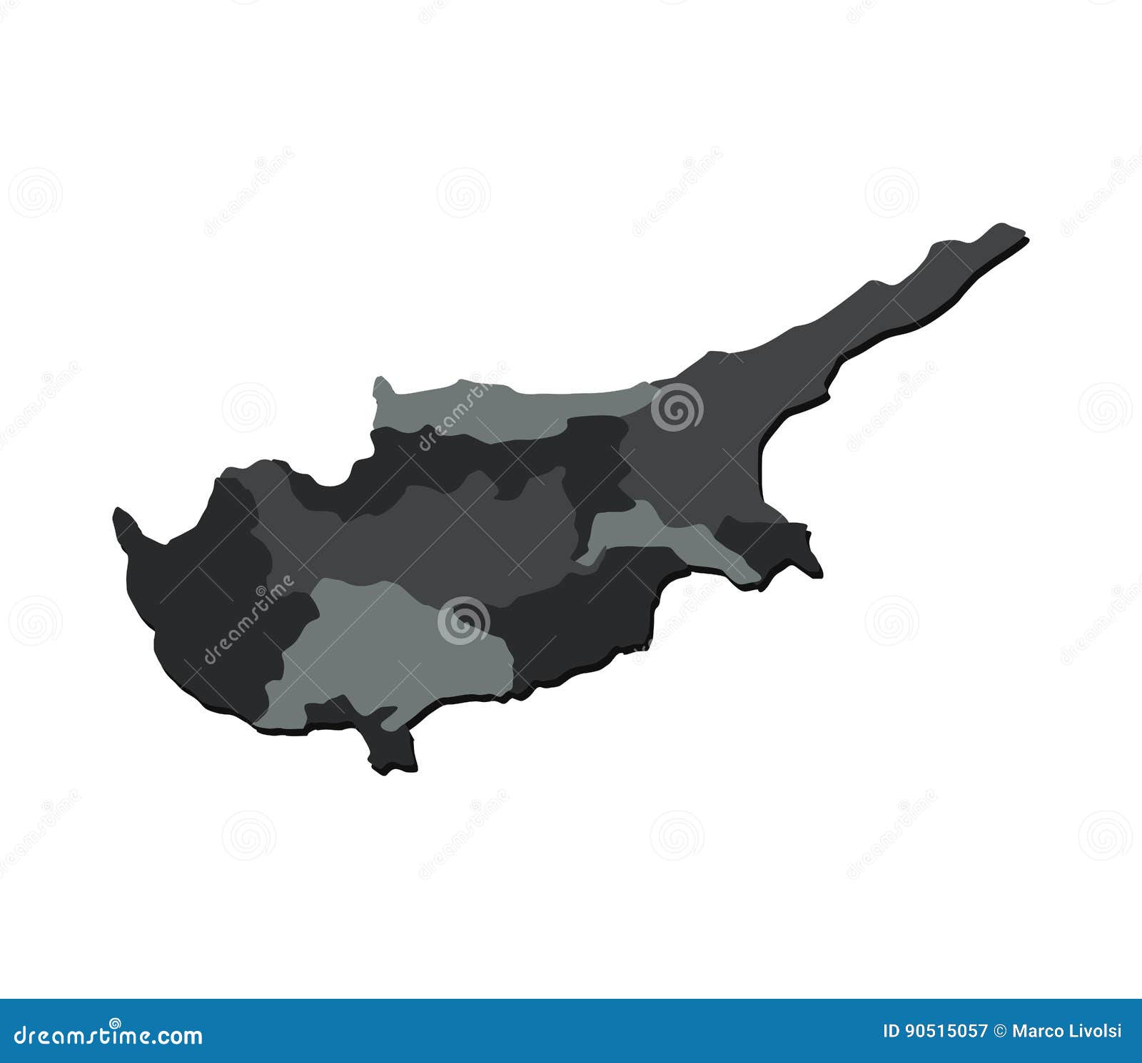 Cipro Illustrated Map With Regions Royalty-Free Stock Photography ...