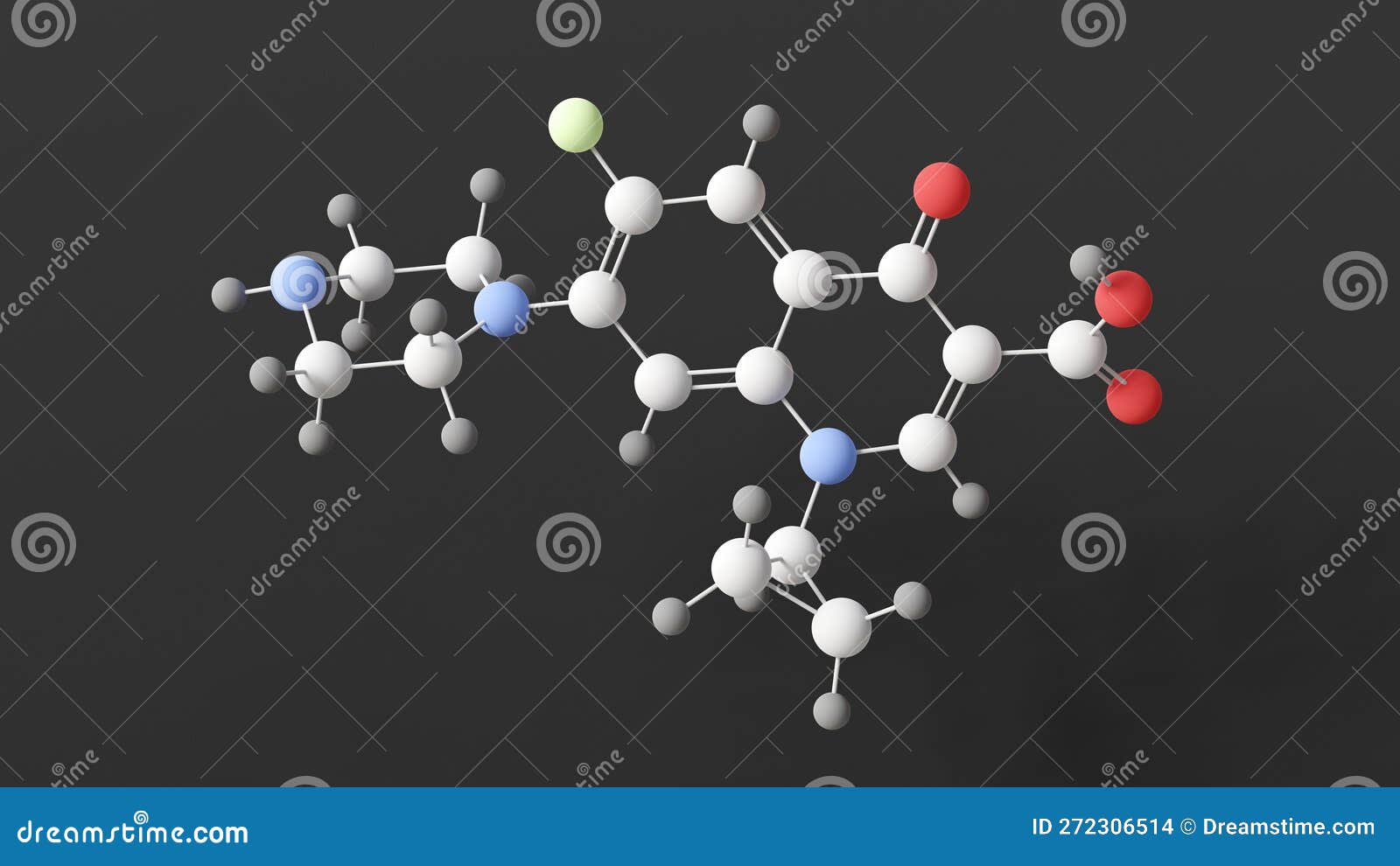 Ciprofloxacin Molecular Structure, 3d Model Molecule, Quinolone ...
