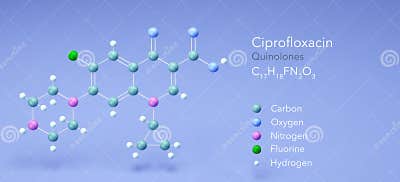 Ciprofloxacin Molecule, Molecular Structures, Quinolone, 3d Model ...