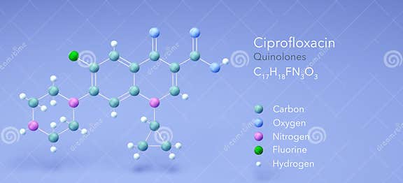 Ciprofloxacin Molecule, Molecular Structures, Quinolone, 3d Model ...