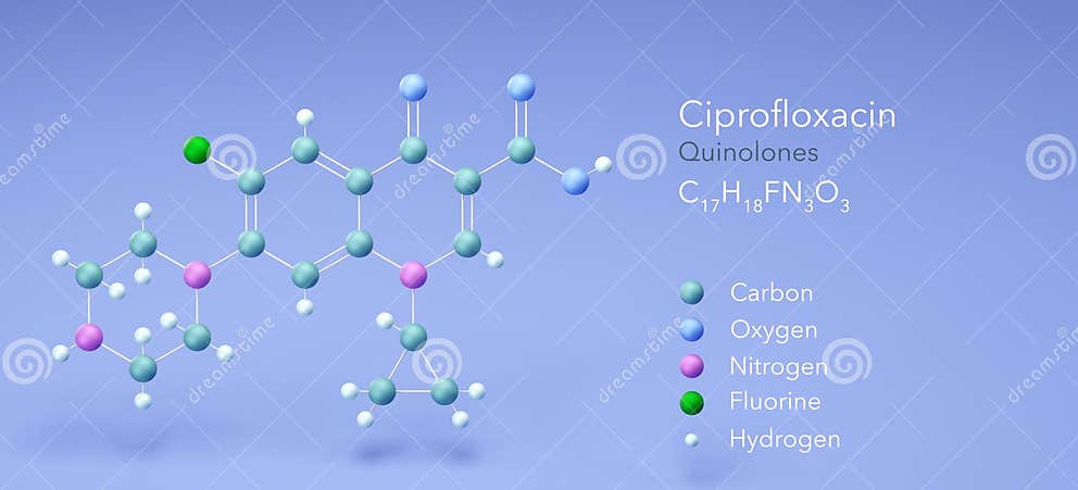 Ciprofloxacin Molecule, Molecular Structures, Quinolone, 3d Model ...