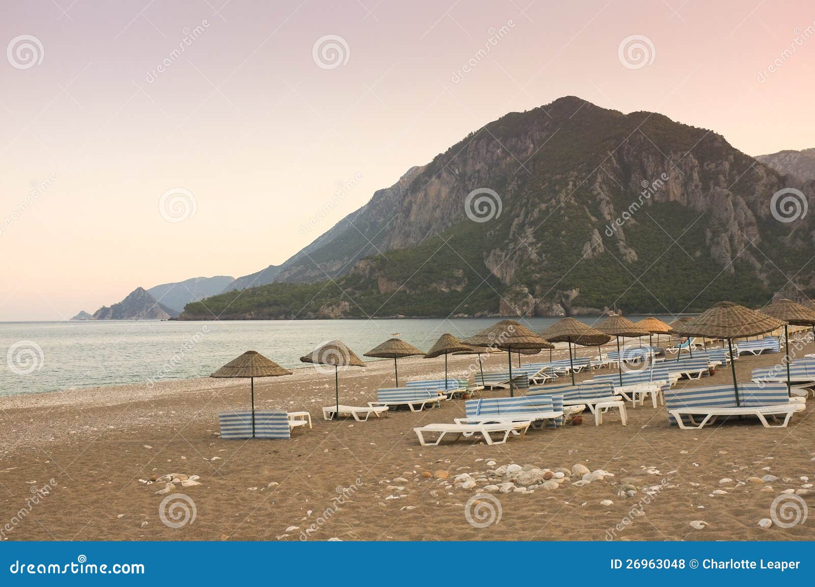 Cirali Beach at Sunset, Turkey Stock Photo - Image of dusk, mountains ...