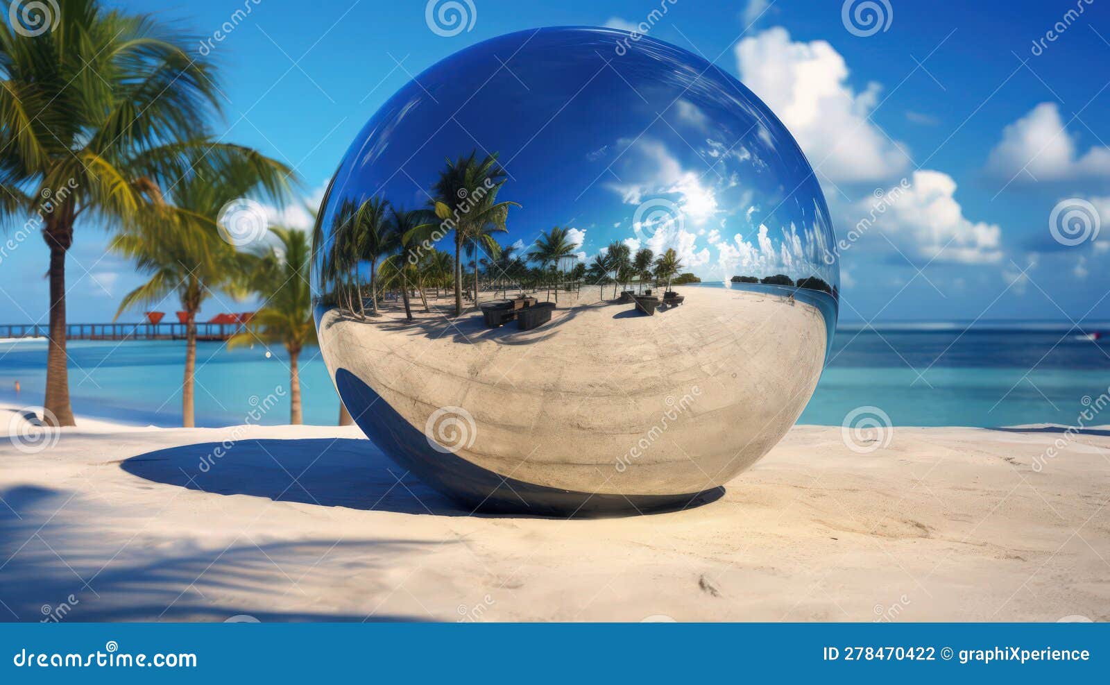 Circadian Reflections Mirrored Spheres Artwork Stock Illustration ...