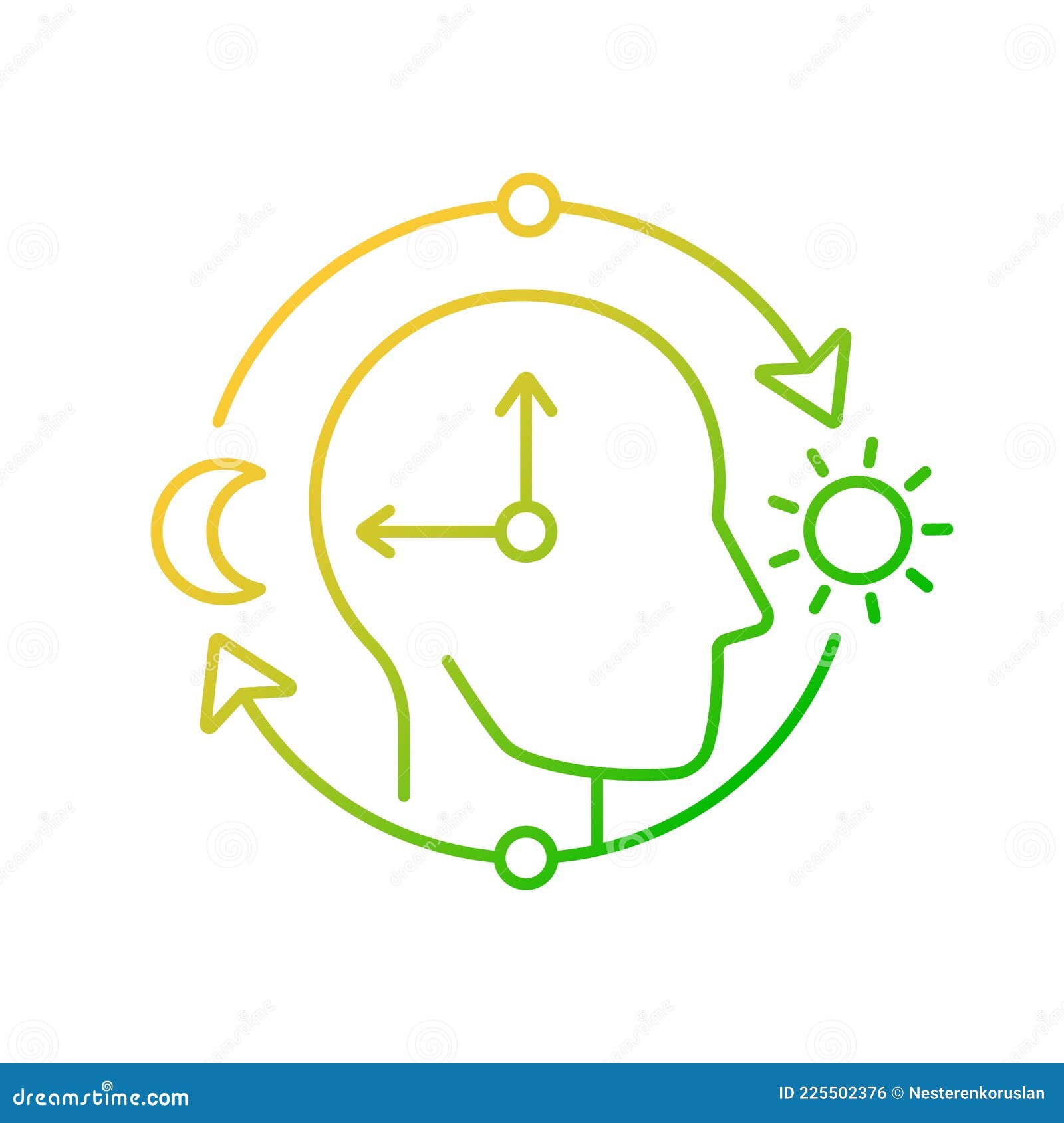 Circadian Rhythms Linear Icon Cartoon Vector | CartoonDealer.com #224798161