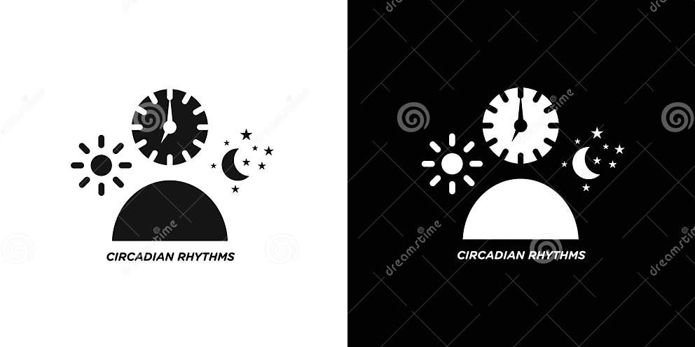 Circadian Rhythms Icon Flat Vector Set Outline Stock Vector ...