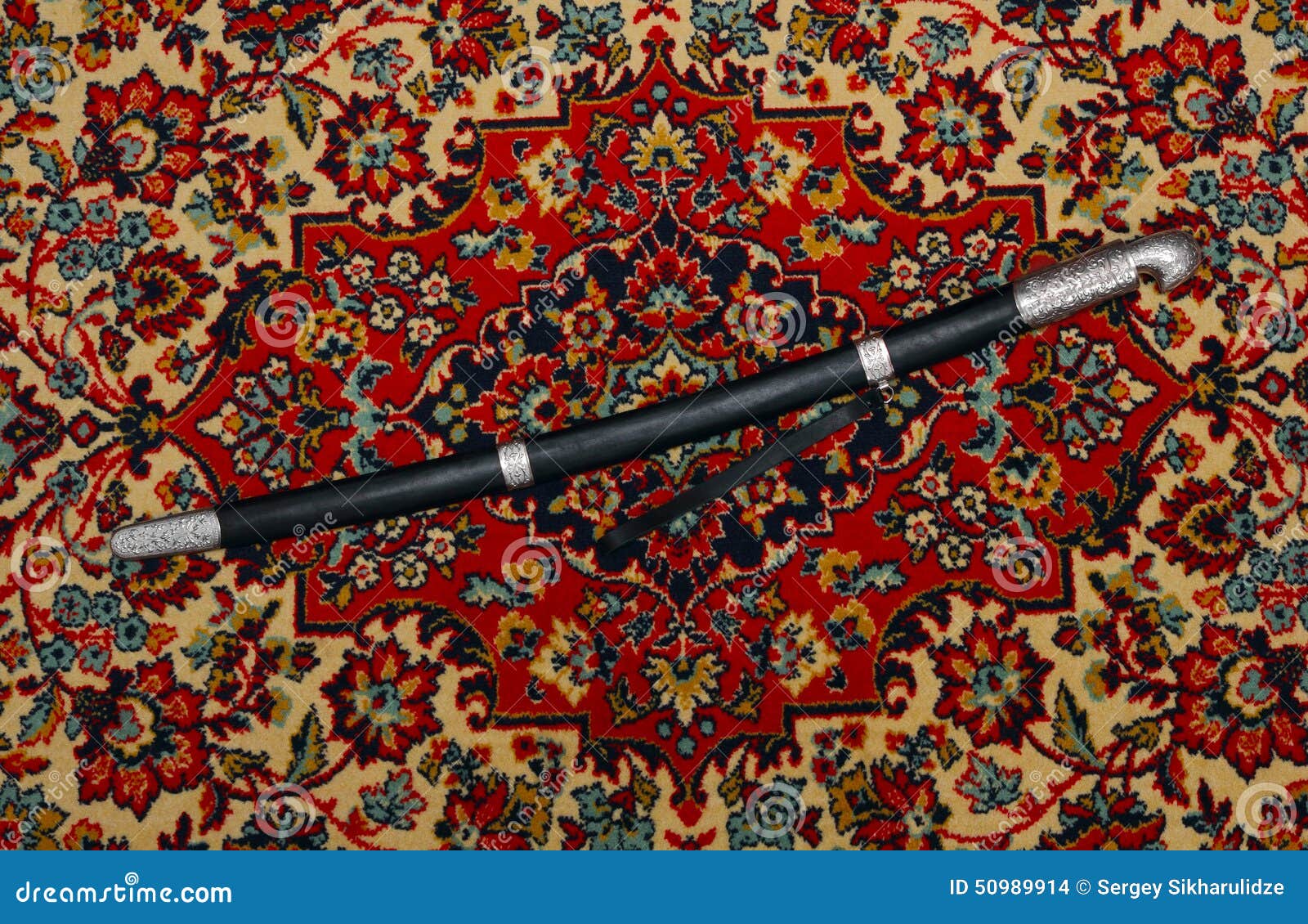 Circassian Cavalry Sword in a Sheath on the Carpet Stock Photo - Image ...