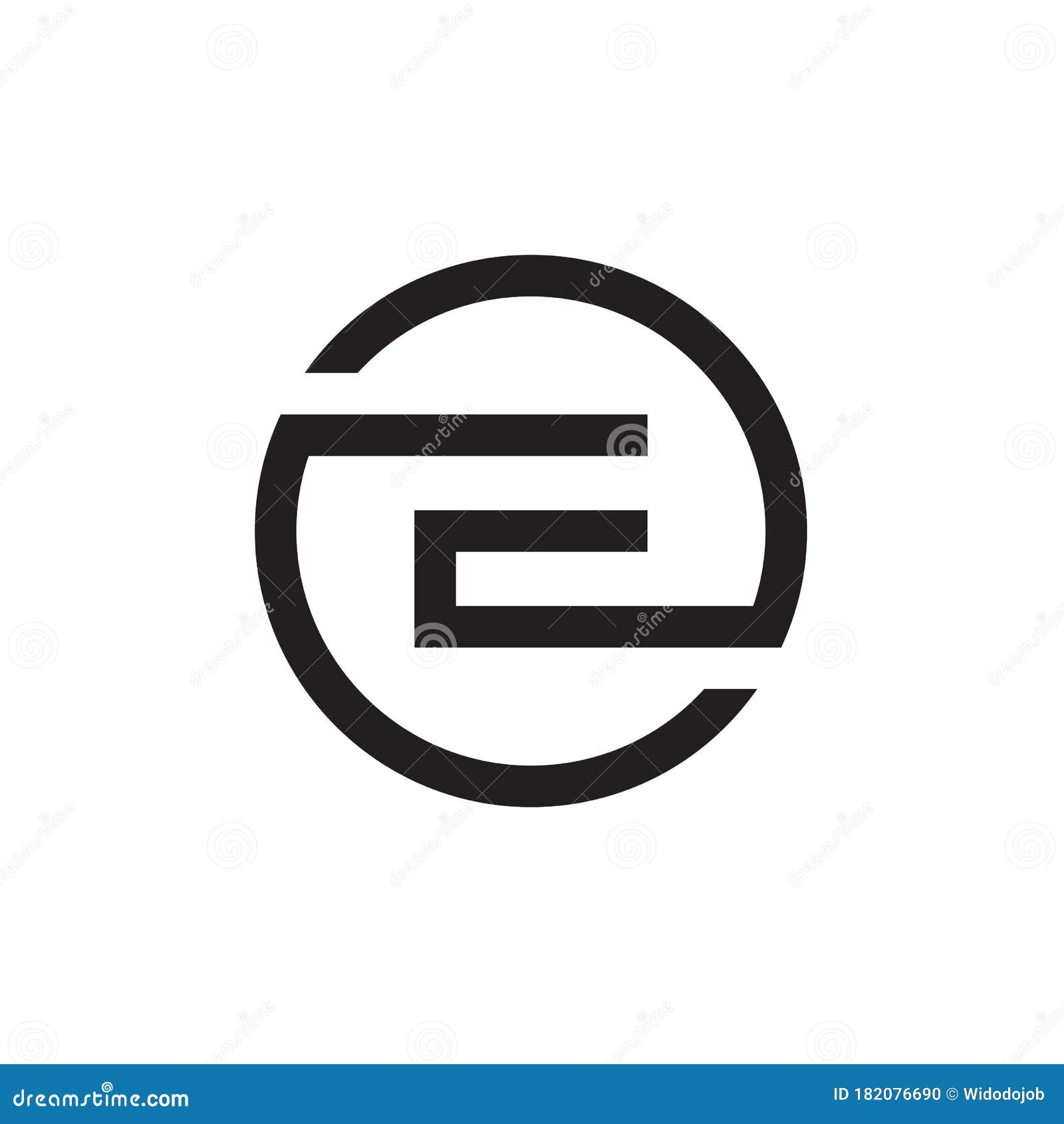 Circel Lines Shape Letter E Design Vector Stock Vector - Illustration ...