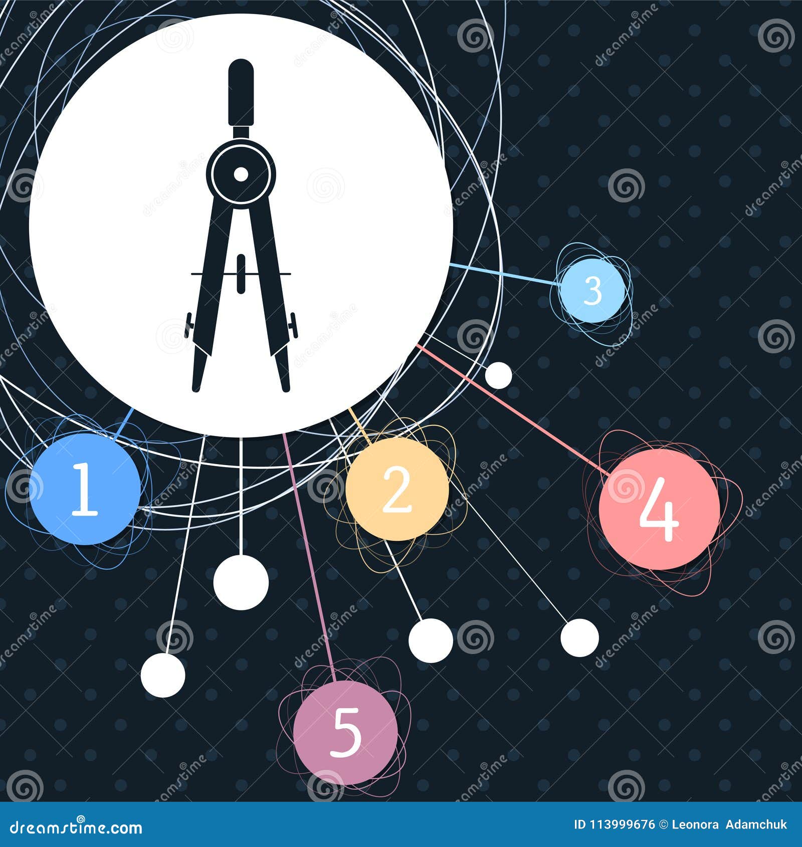 Circinus Icon With The Background To The Point And Infographic Style