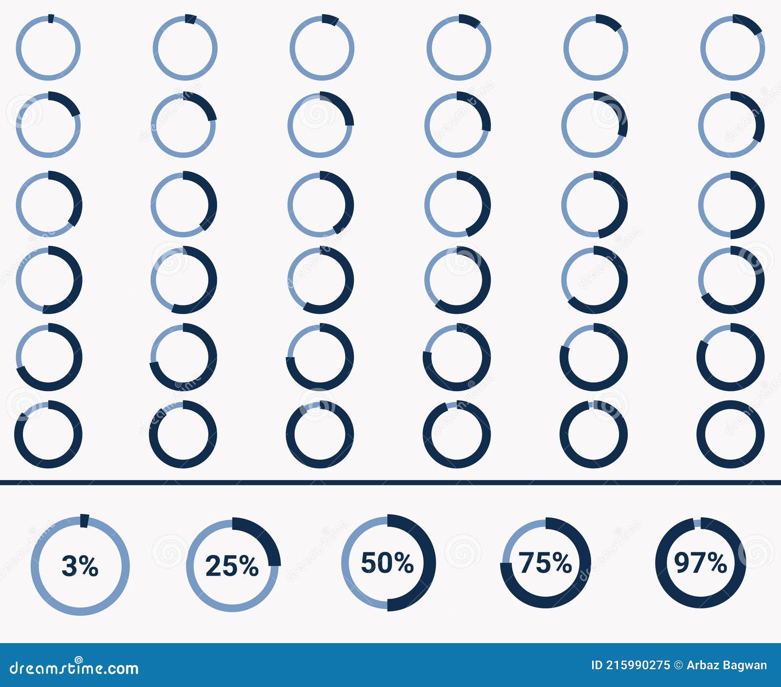 Infographic Set of Percentage Loading Circle Stock Vector ...