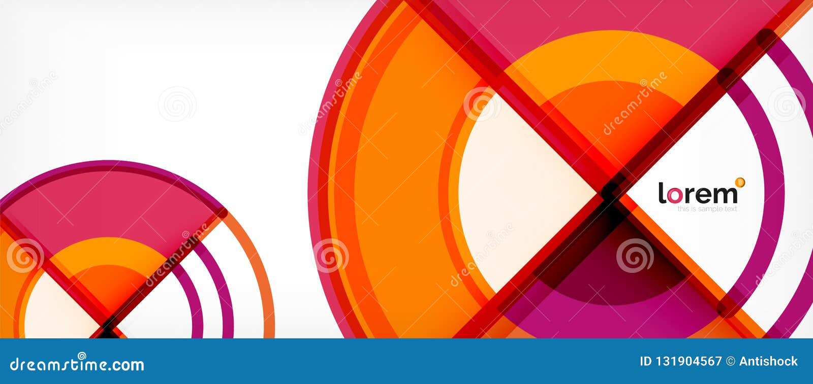 Circle Abstract Background, Bright Colorful Round Geometric Shapes ...