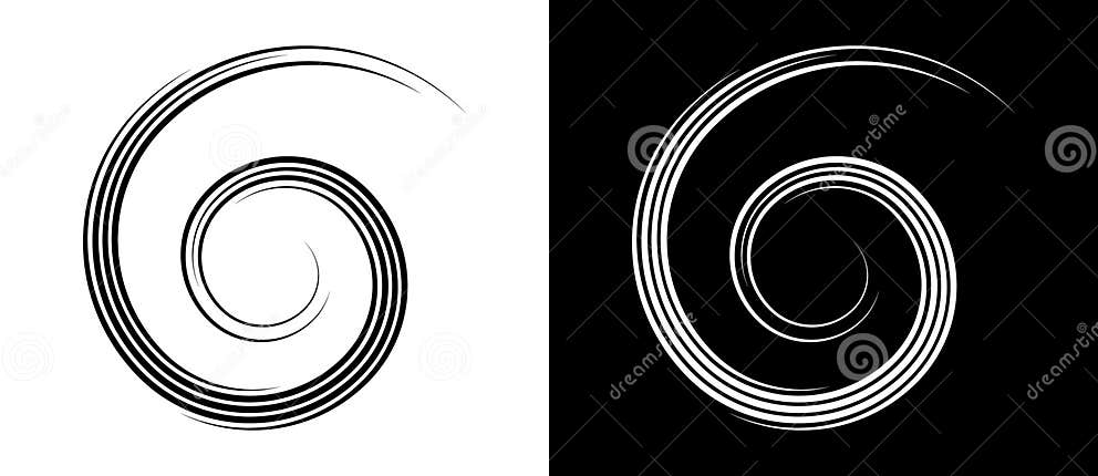Circle Abstract Background with Lines in Spiral. Illusion of Dynamic ...