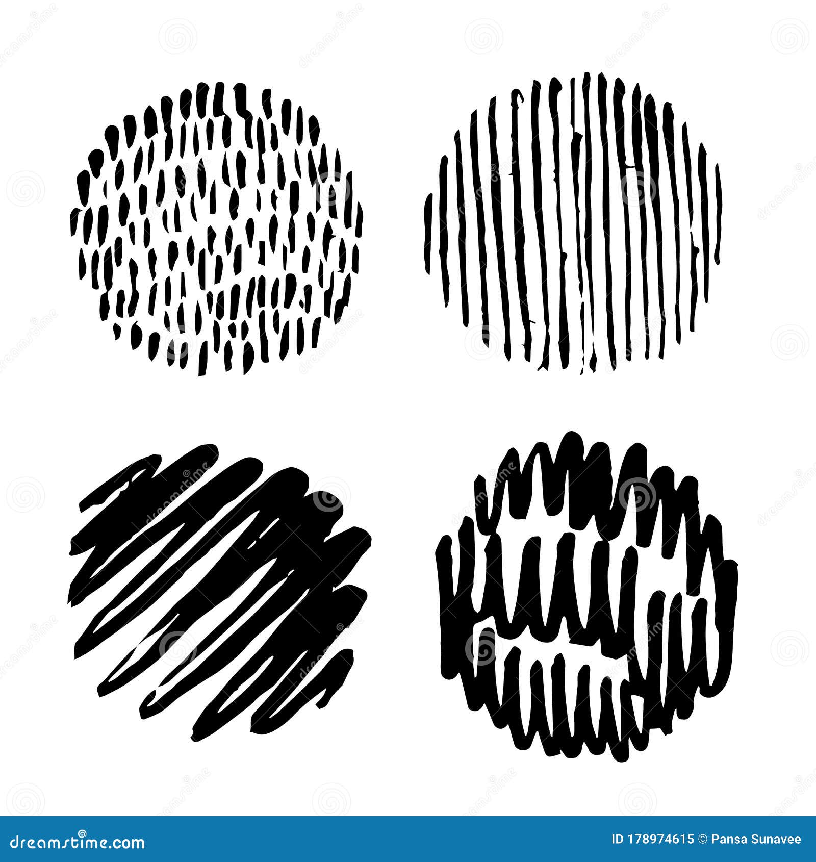 Circle Abstract Doodle Hand Drawn Stock Vector - Illustration of ...