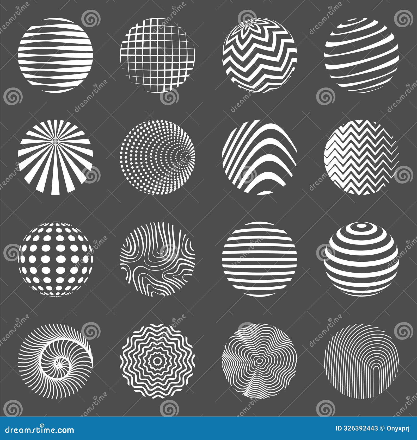 Circle Abstract Forms. Design Templates of Round Swirl Shapes Stylized ...