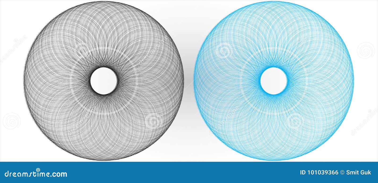 Circle Abstract Geometric Blue and Black Stock Illustration ...