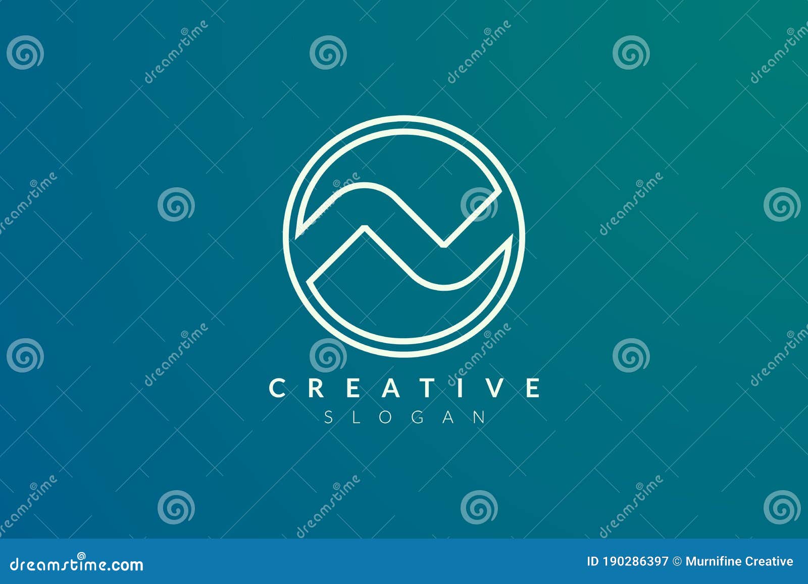 Circle with an Abstract Pattern Forms the Letter N. Stock Vector ...