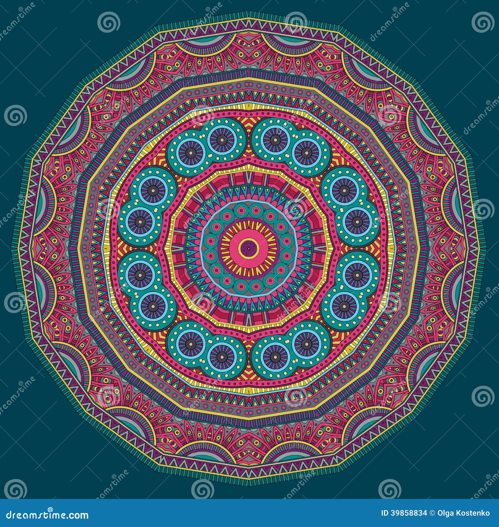 Circle Abstract Tribal Ethnic Background Stock Vector - Illustration of ...