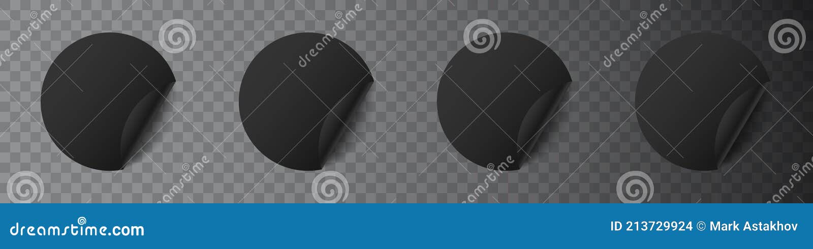 Circle Adhesive Symbols Set Vector Illustration | CartoonDealer.com ...