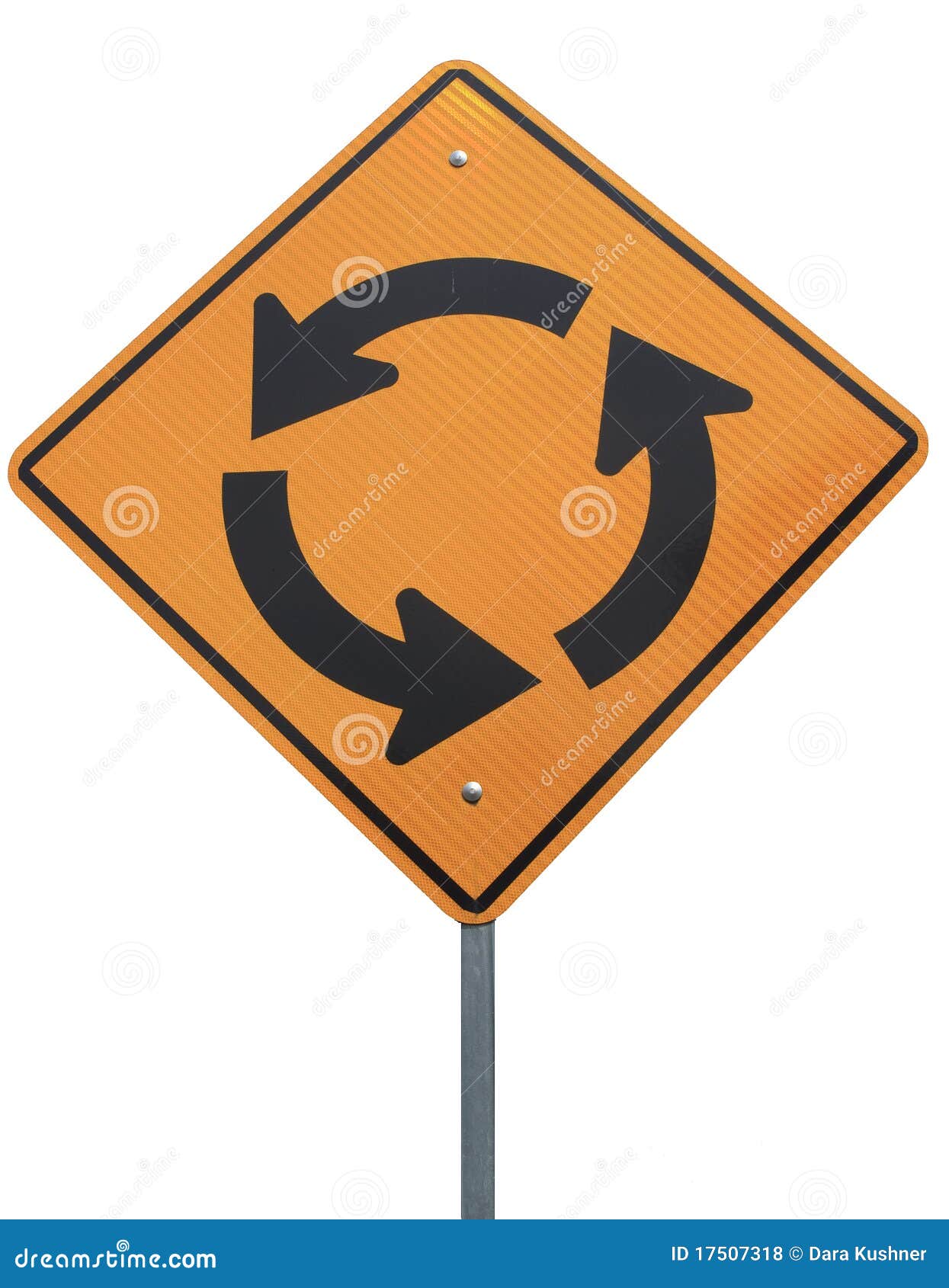 Circle Ahead Street Sign stock photo. Image of yellow - 17507318