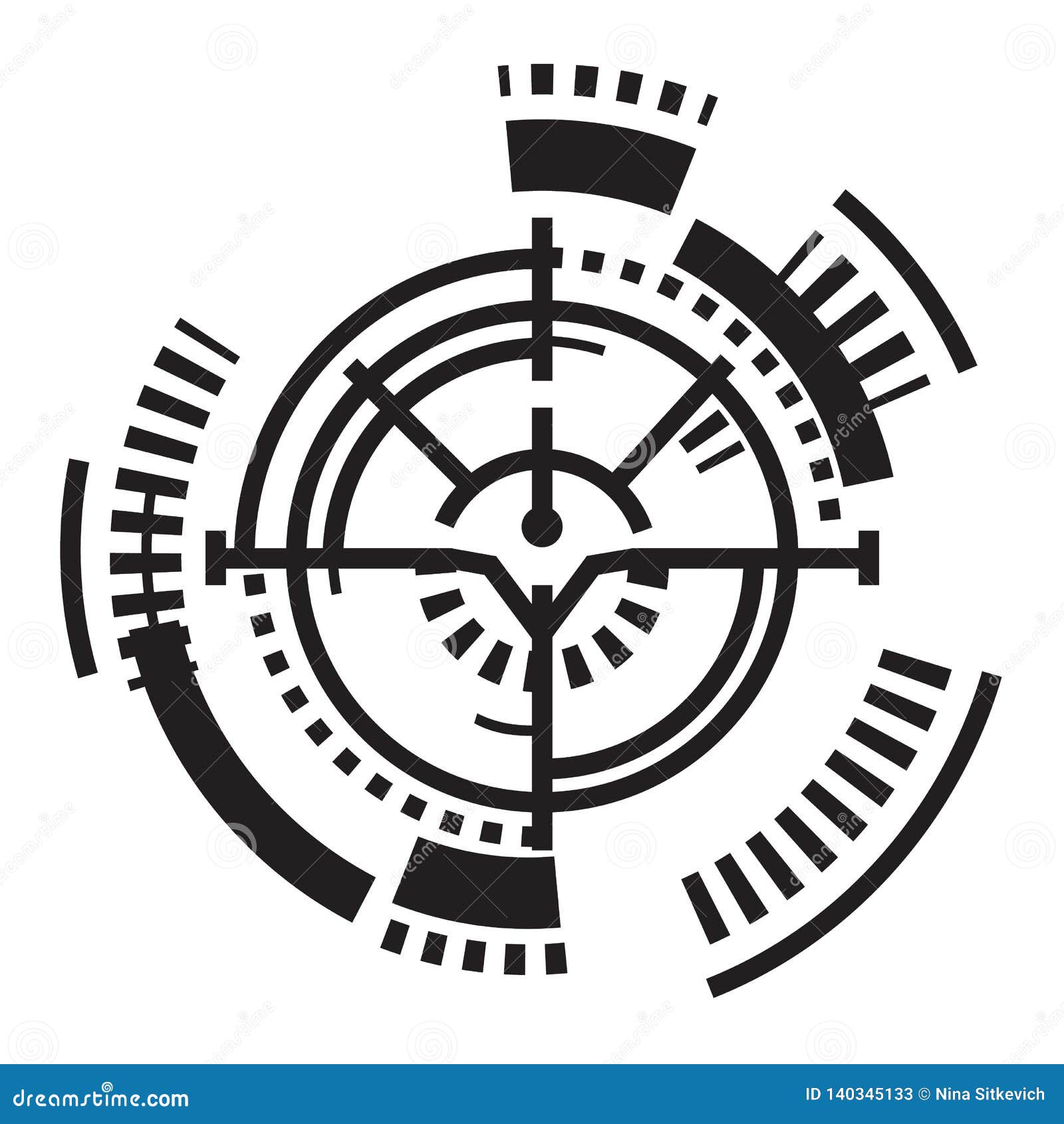 Circle Aim Icon, Simple Style Stock Vector - Illustration of hairs ...