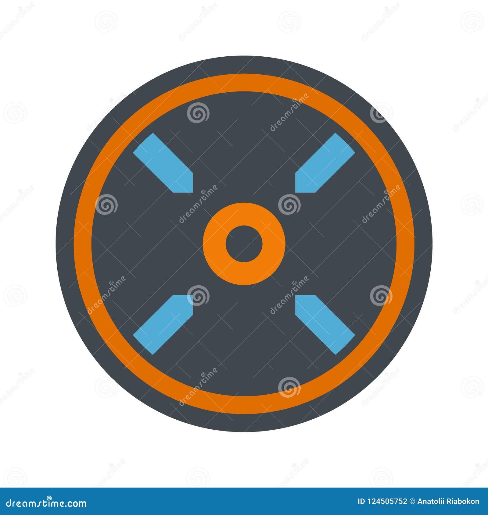 Circle Aim Target Icon, Flat Style Stock Illustration - Illustration of ...