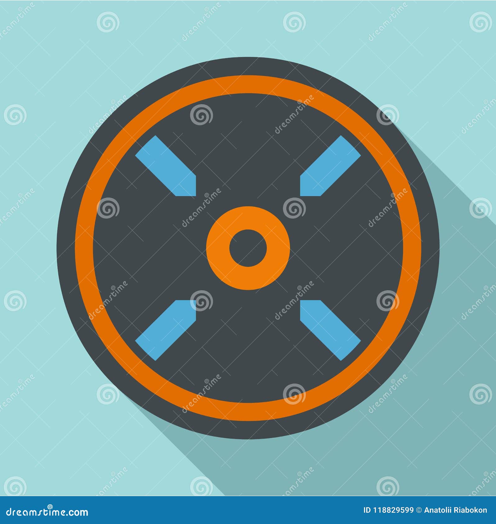 Circle Aim Target Icon, Flat Style Stock Vector - Illustration of cross ...