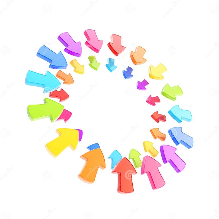 Circle Aligned Attention Arrows Isolated Stock Illustration ...