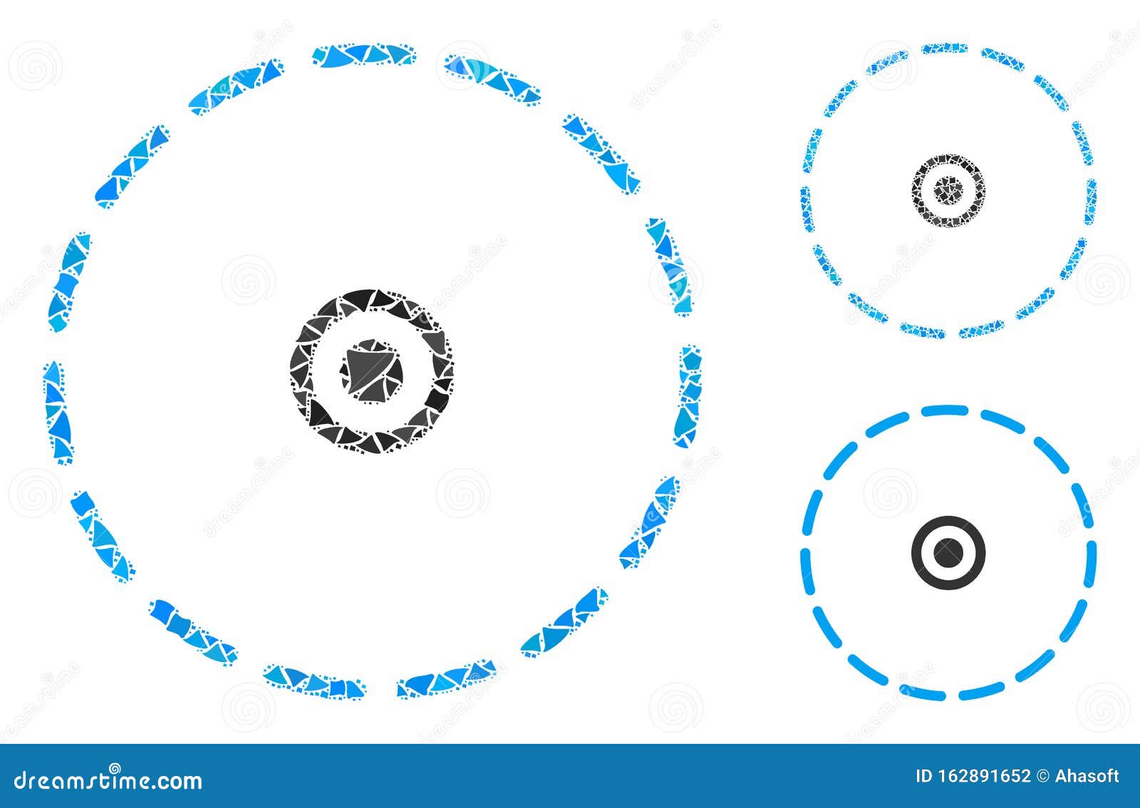 Circle Area, Messenger And Online Video Line Icons Pack. For Web App ...