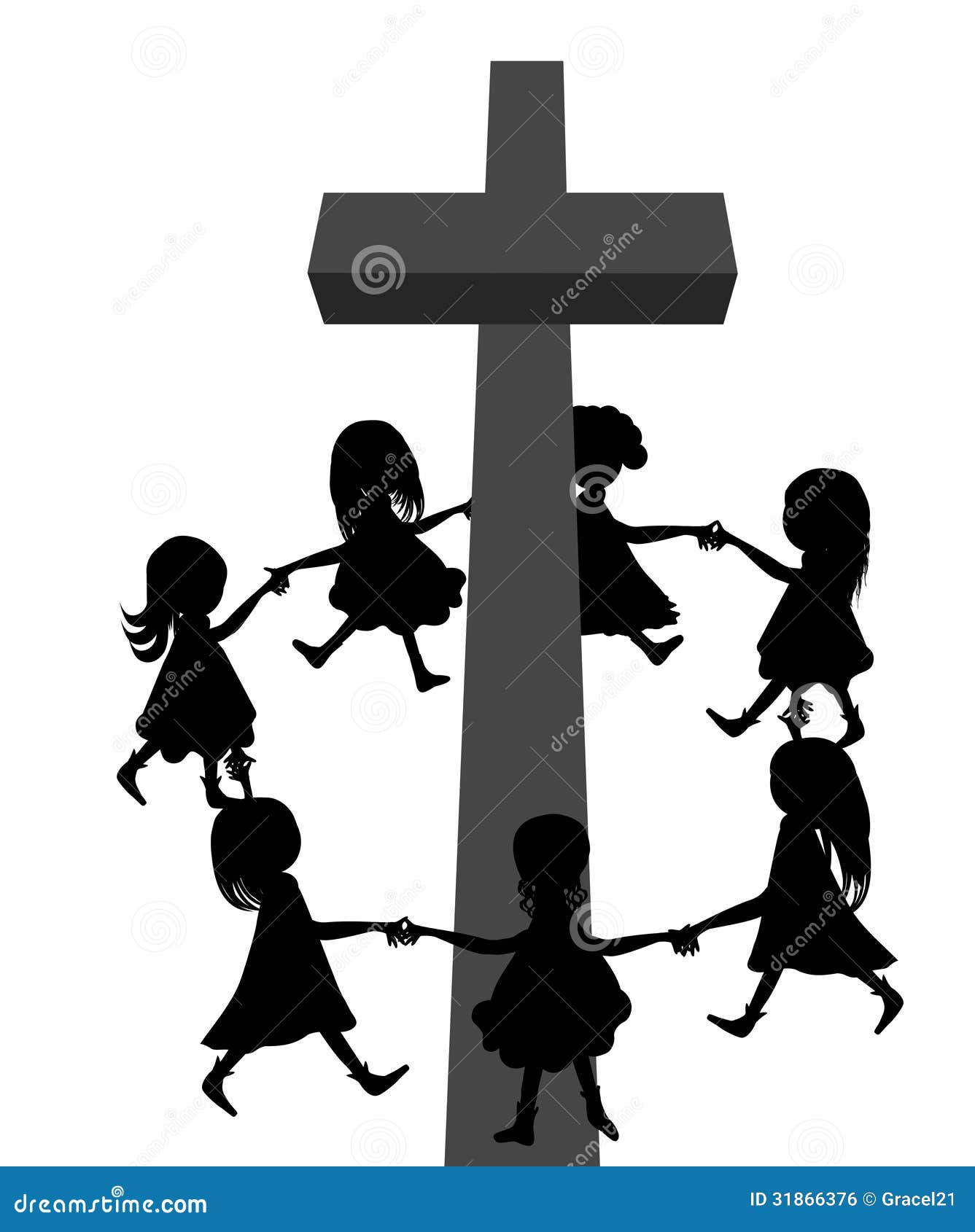 Circle around cross stock vector. Illustration of eternal - 31866376