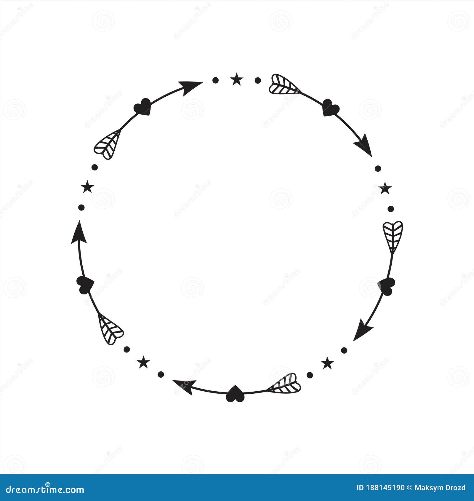Circle Arrow, Arrow Monogram Frame Vector Illustration. Stock Vector ...