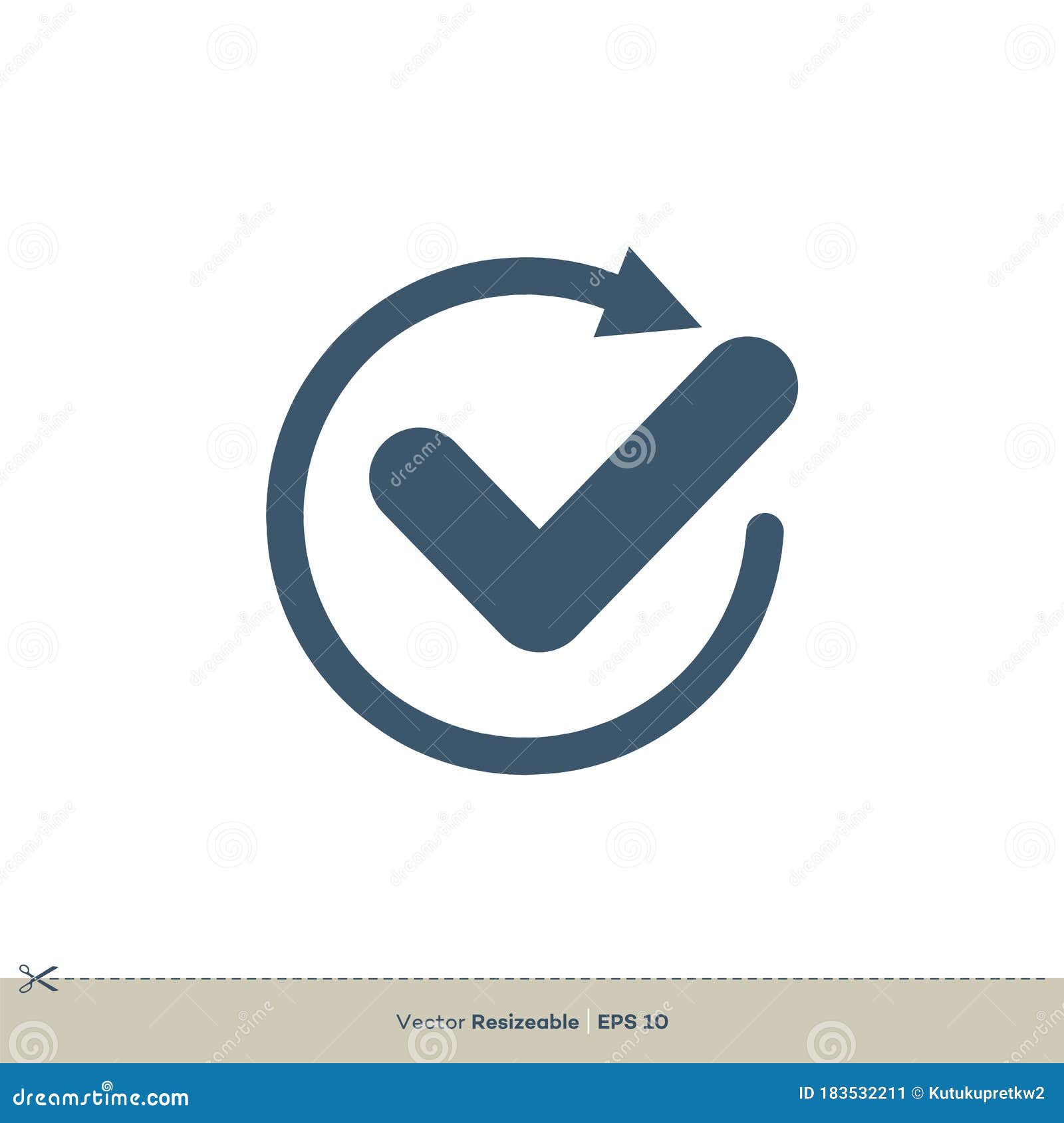 Circle Arrow Check Mark Vector Logo Template Illustration Design Stock ...