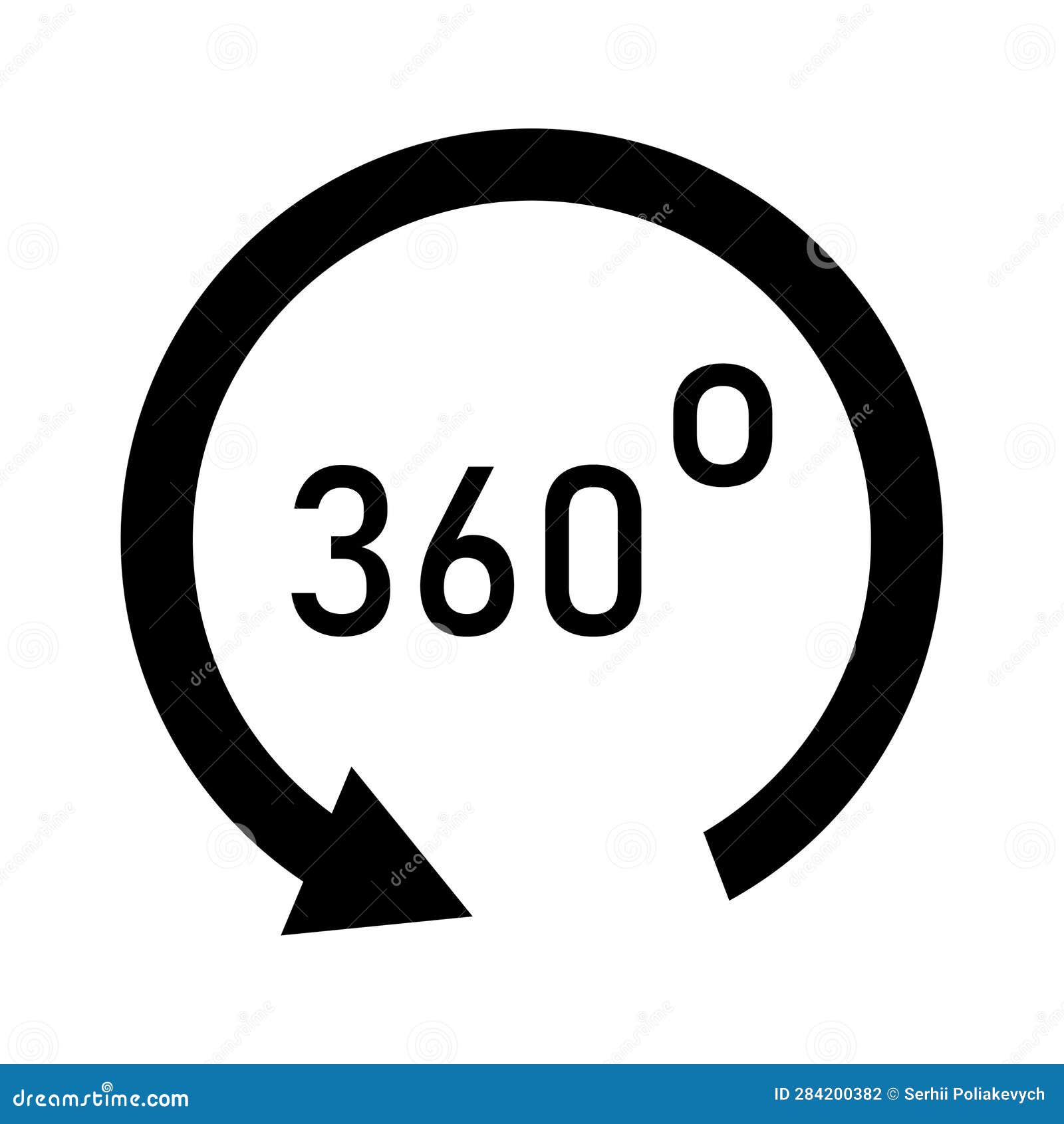 Circle Arrow 360 Degree Text Inside. Vector Illustration. EPS 10 Stock ...