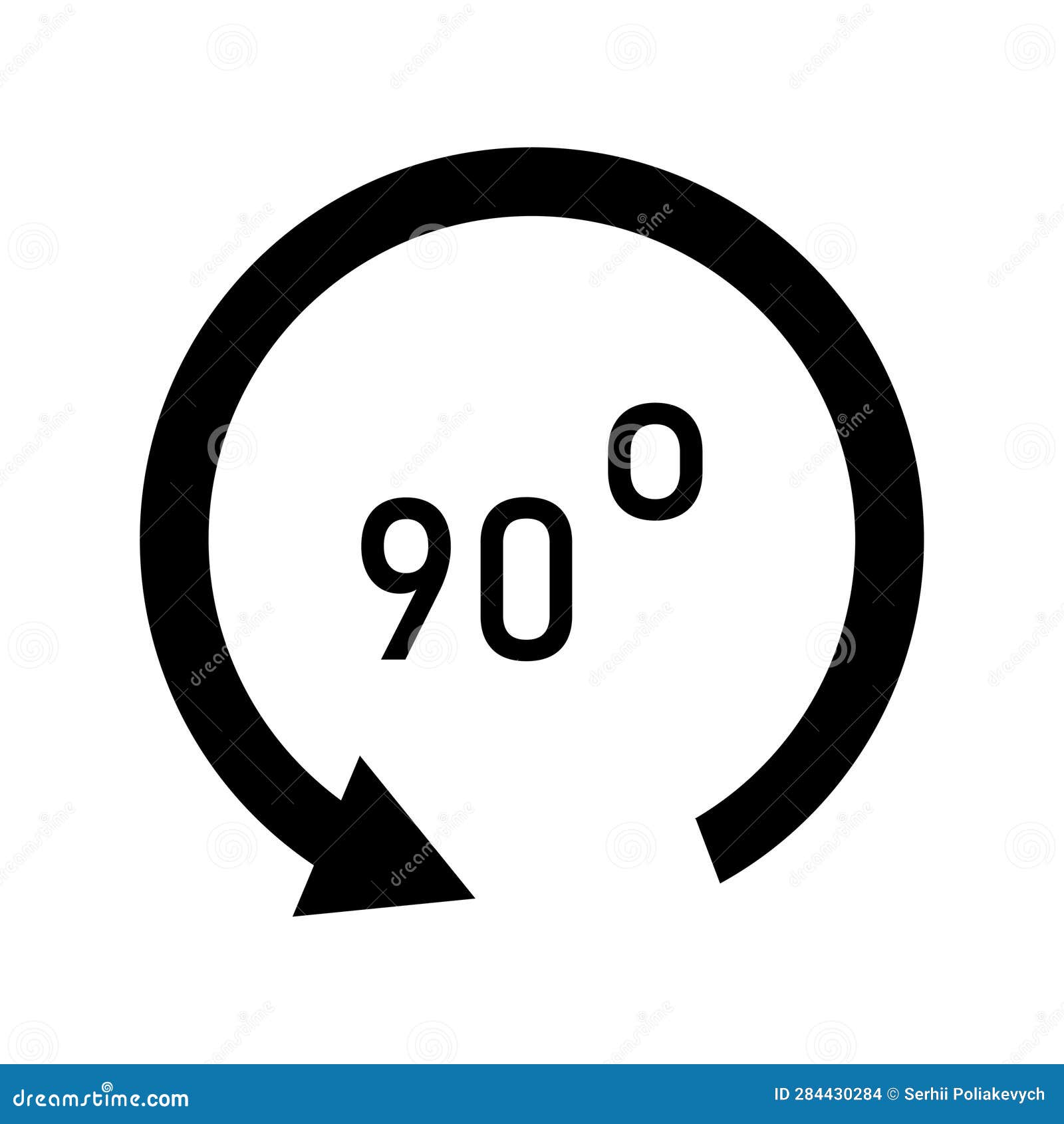 Circle Arrow 90 Degree Text Inside. Vector Illustration. EPS 10 Stock ...