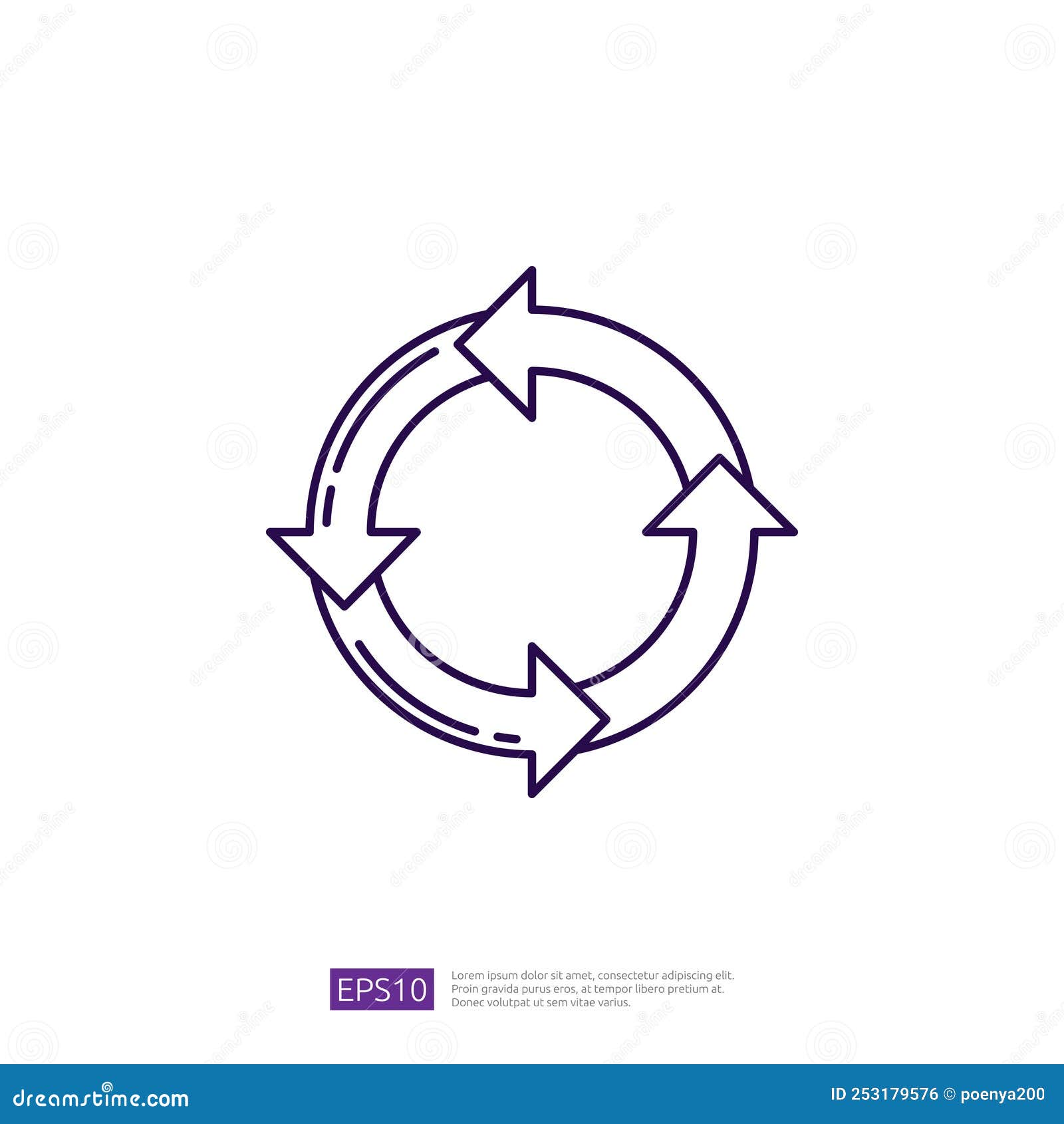 Circle Arrow Doughnut Chart Outline Icon Stock Vector - Illustration of ...