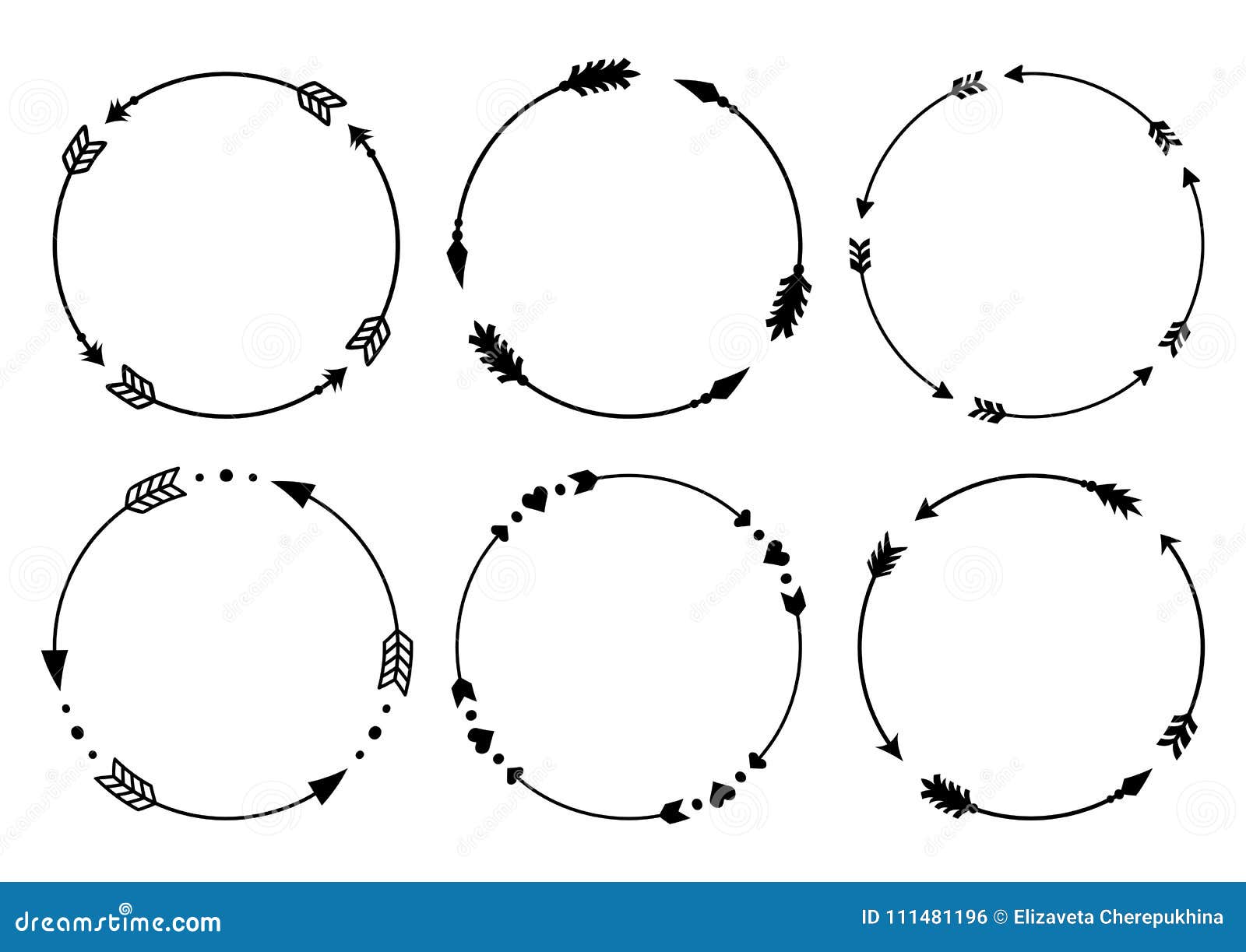 Circle Arrow Frames for Monograms. Arrows in Boho Style. Tribal Arrows ... Circle Arrow Frames for Monograms. Arrows in Boho Style. Tribal Arrows ...
