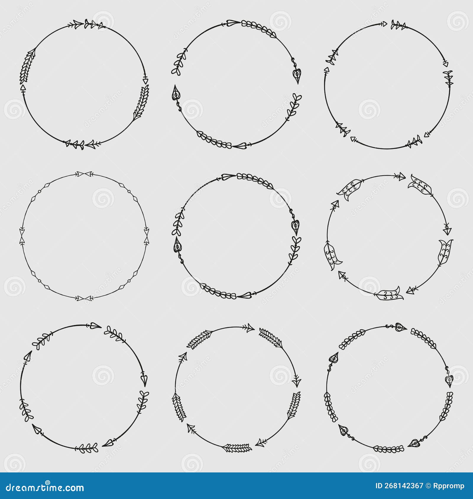 Circle Arrow Frames for Monograms Stock Vector - Illustration of black ...