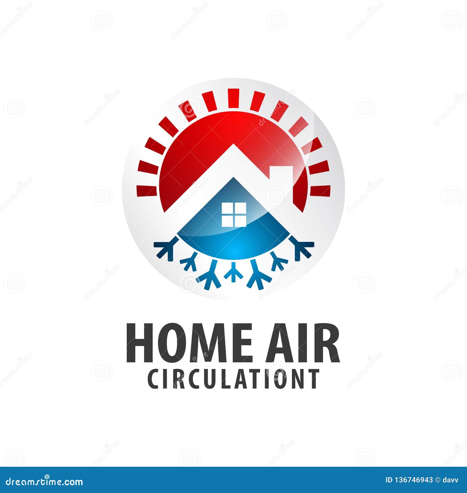 Circle Arrow Home Air Circulation Logo Concept Design. Symbol Graphic ...