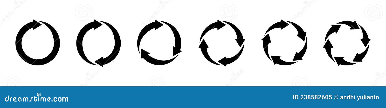 Circle Arrow Icon Set. Symbol of Reload, Refresh, Loading, Recycle and ...