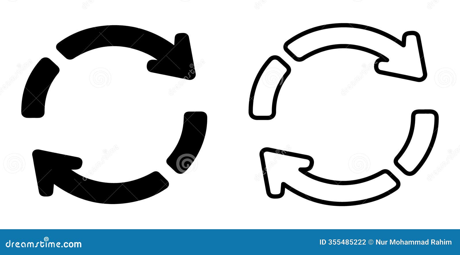 Reload, Refresh, Repeat Music Icon Of 3 Types. Isolated Vector Sign ...