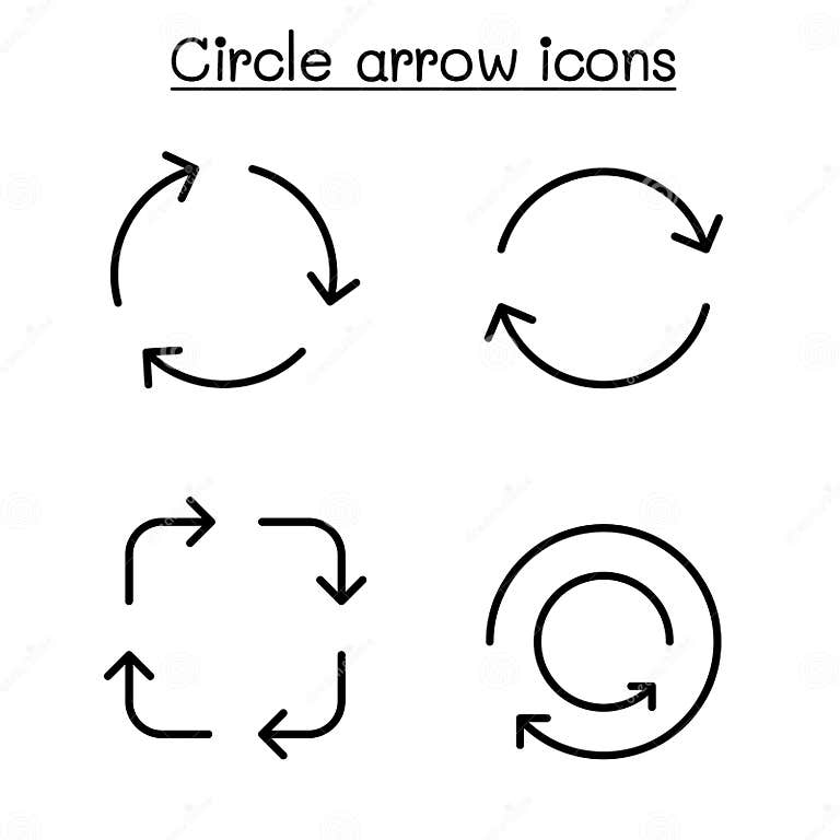 Circle Arrow, Loop, Rotation, Process, Refresh, Recycle Icon Set Vector ...