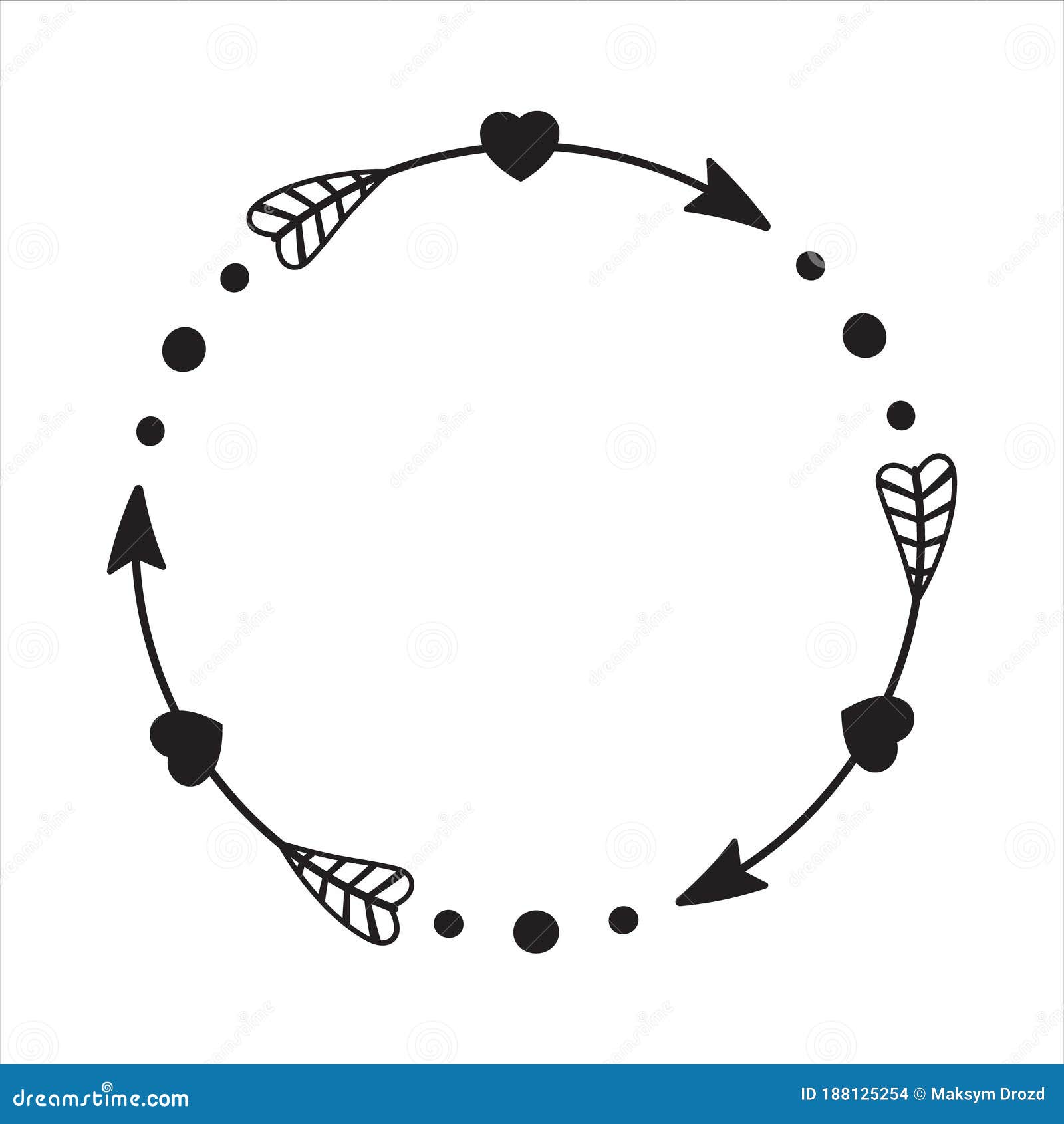 Circle Arrow, Arrow Monogram Frame Vector Illustration. Stock ...