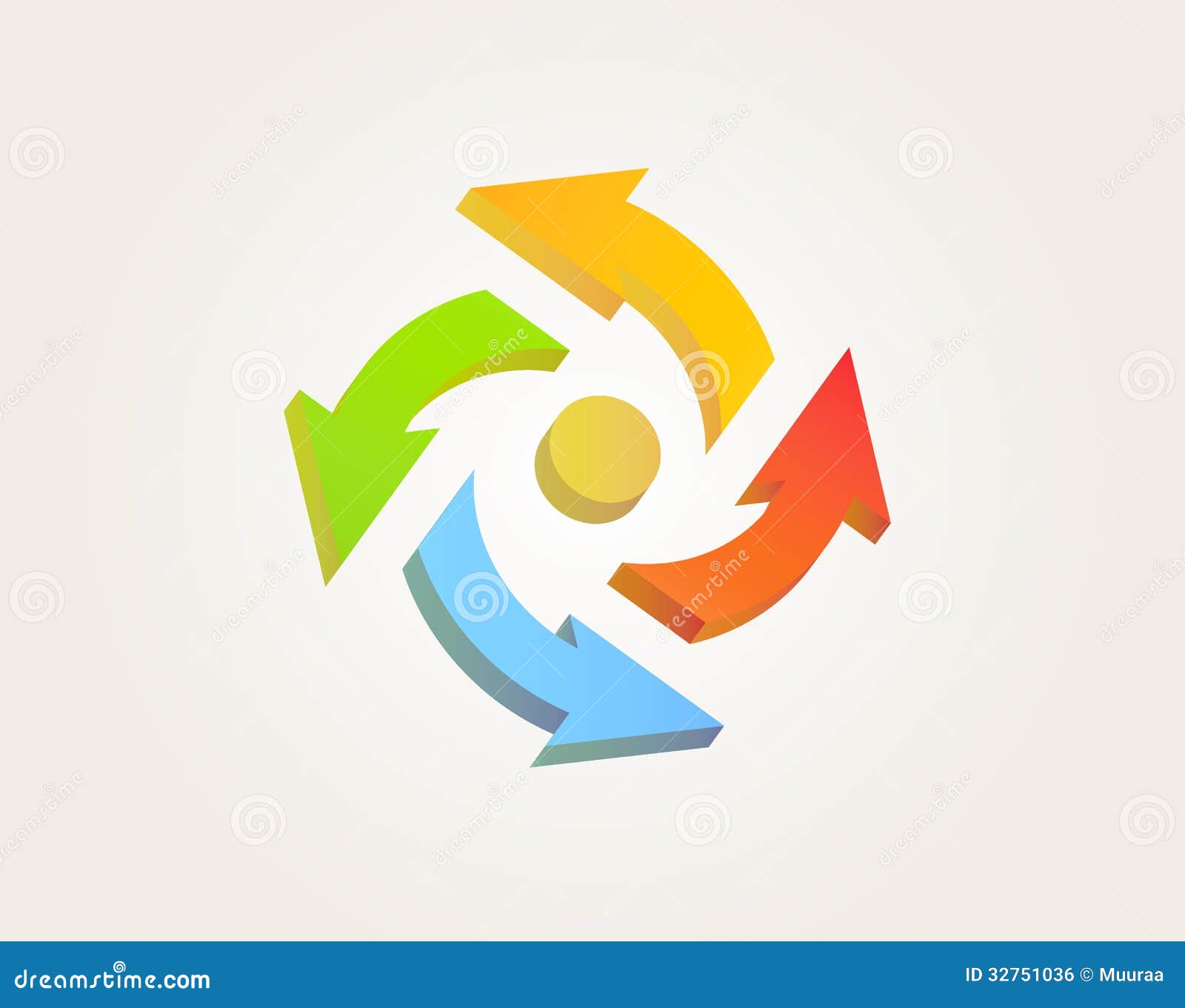 Circle Arrows with Center Point Stock Illustration - Illustration of ...