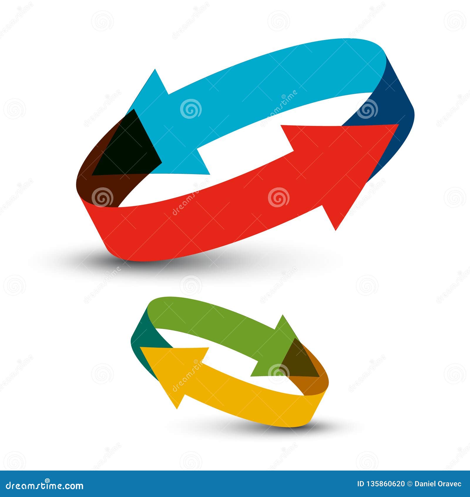 Circle Arrows. Double Vector Arrow Stock Vector - Illustration of ...